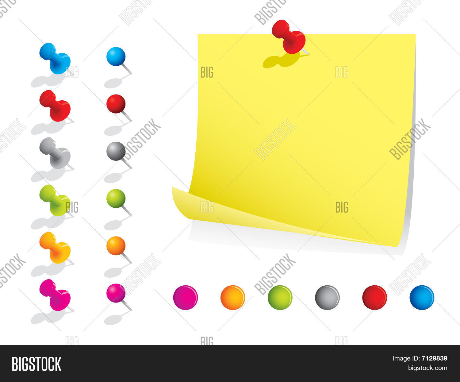 Memo Notes Pins Vector & Photo (Free Trial) | Bigstock