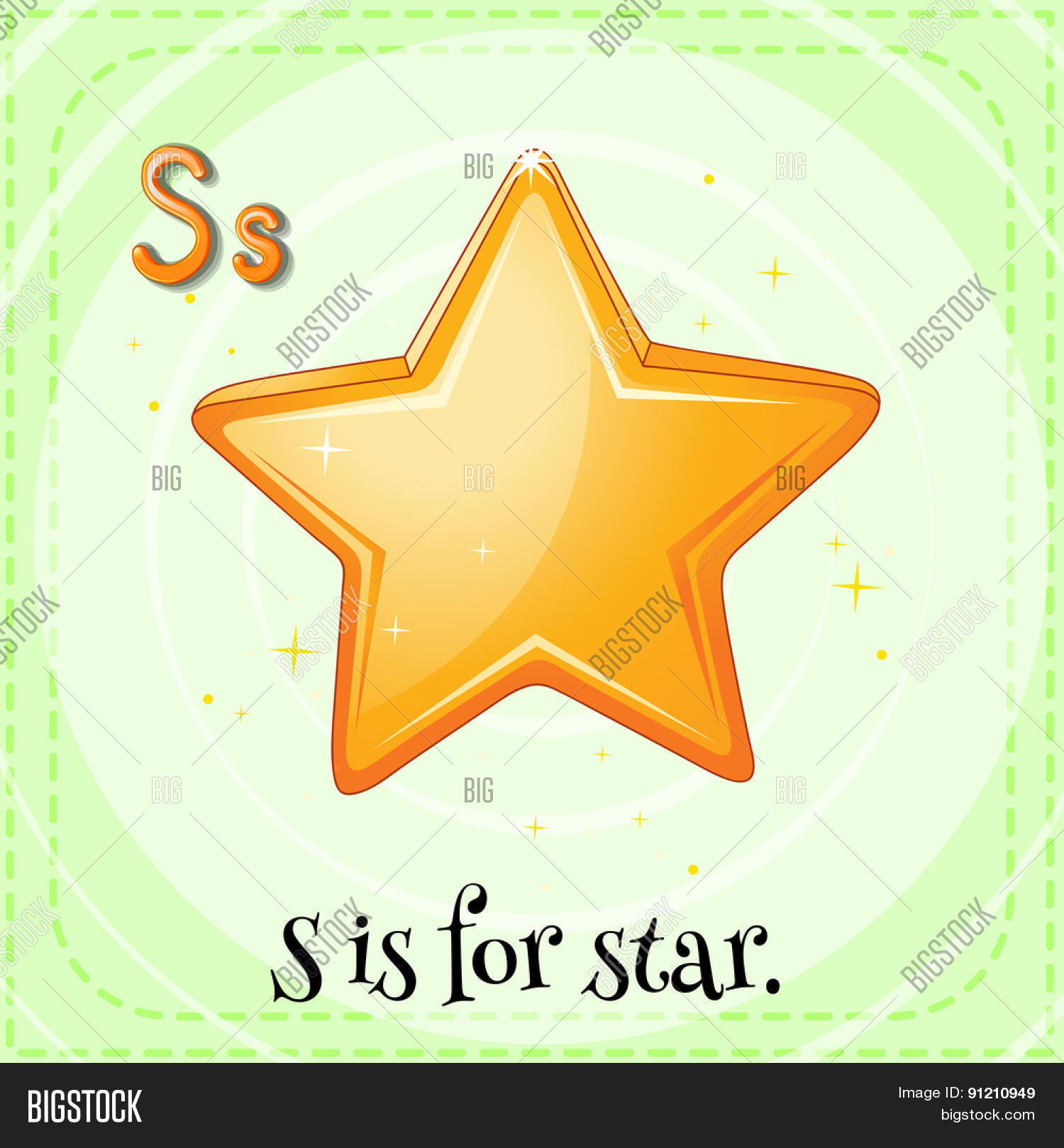Flashcard Letter S Vector & Photo (Free Trial) | Bigstock