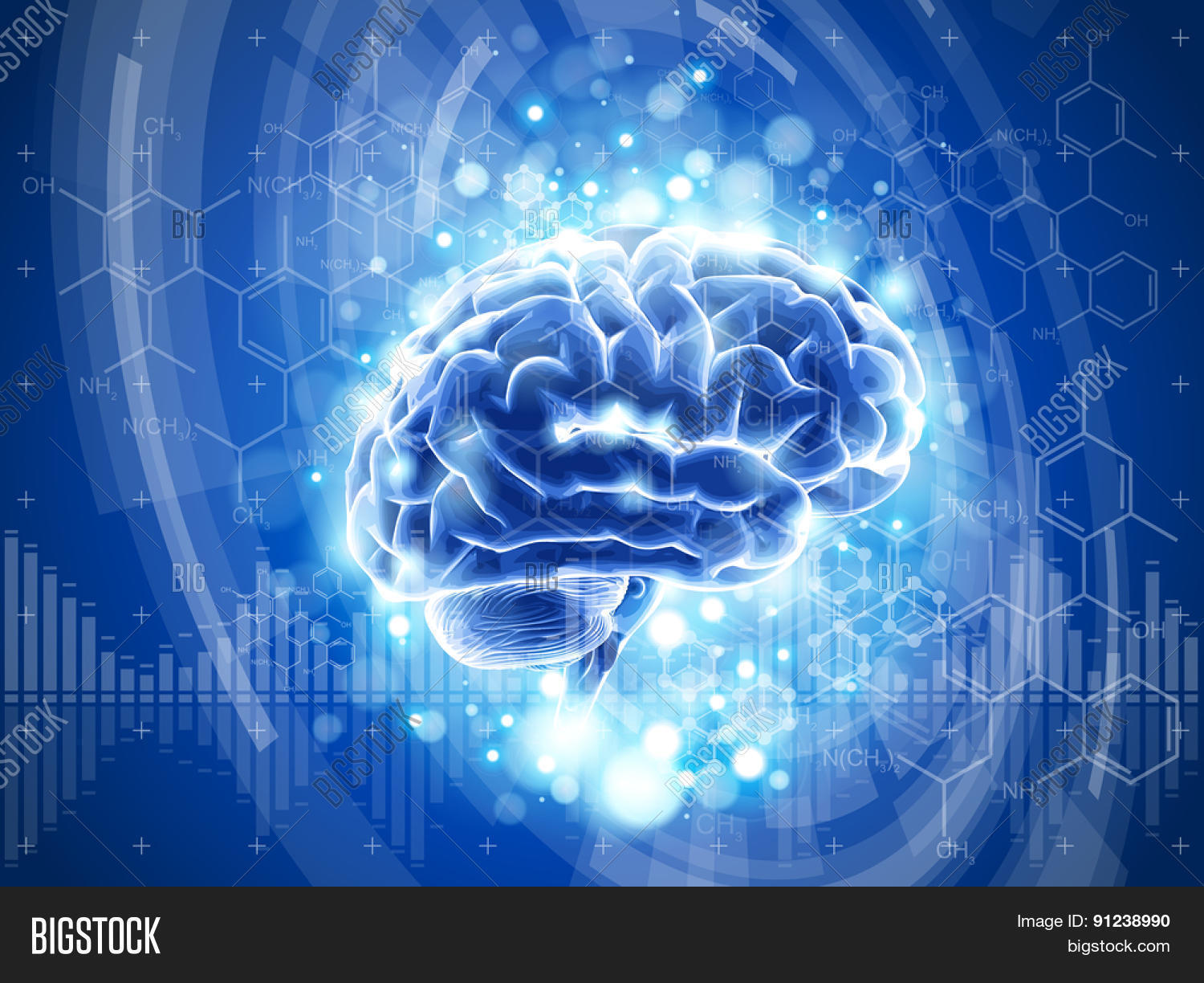 Brain, Blue Vector & Photo (Free Trial) | Bigstock