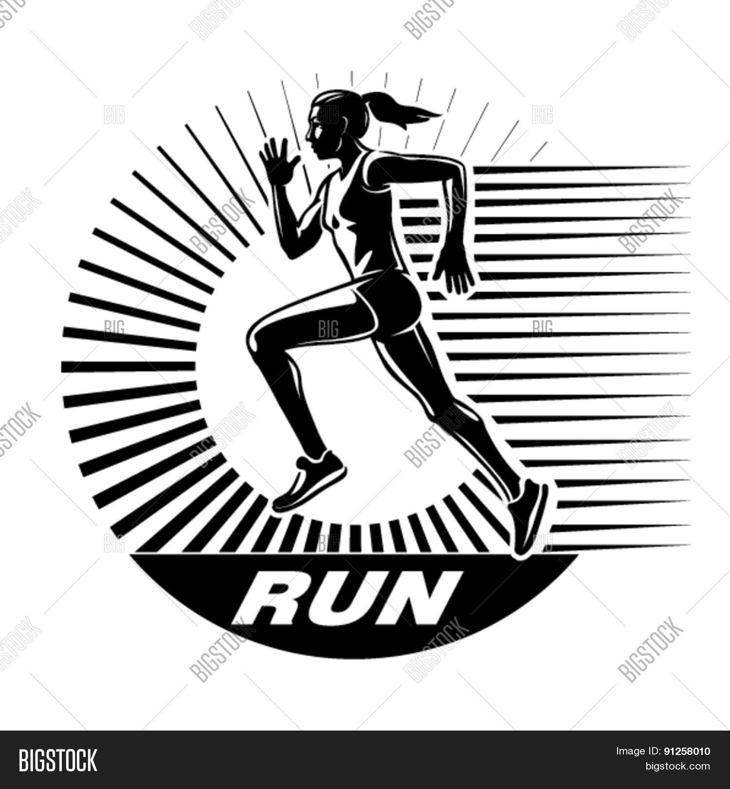 Running Woman. Vector Vector & Photo (Free Trial) | Bigstock
