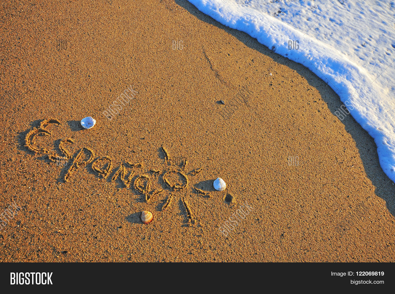 Spain Sign On Sand Image & Photo (Free Trial) | Bigstock