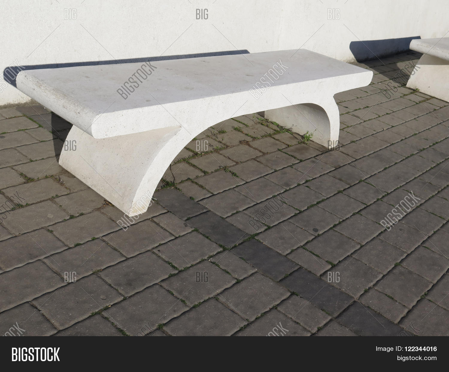 White Concrete Bench Image & Photo (Free Trial) | Bigstock