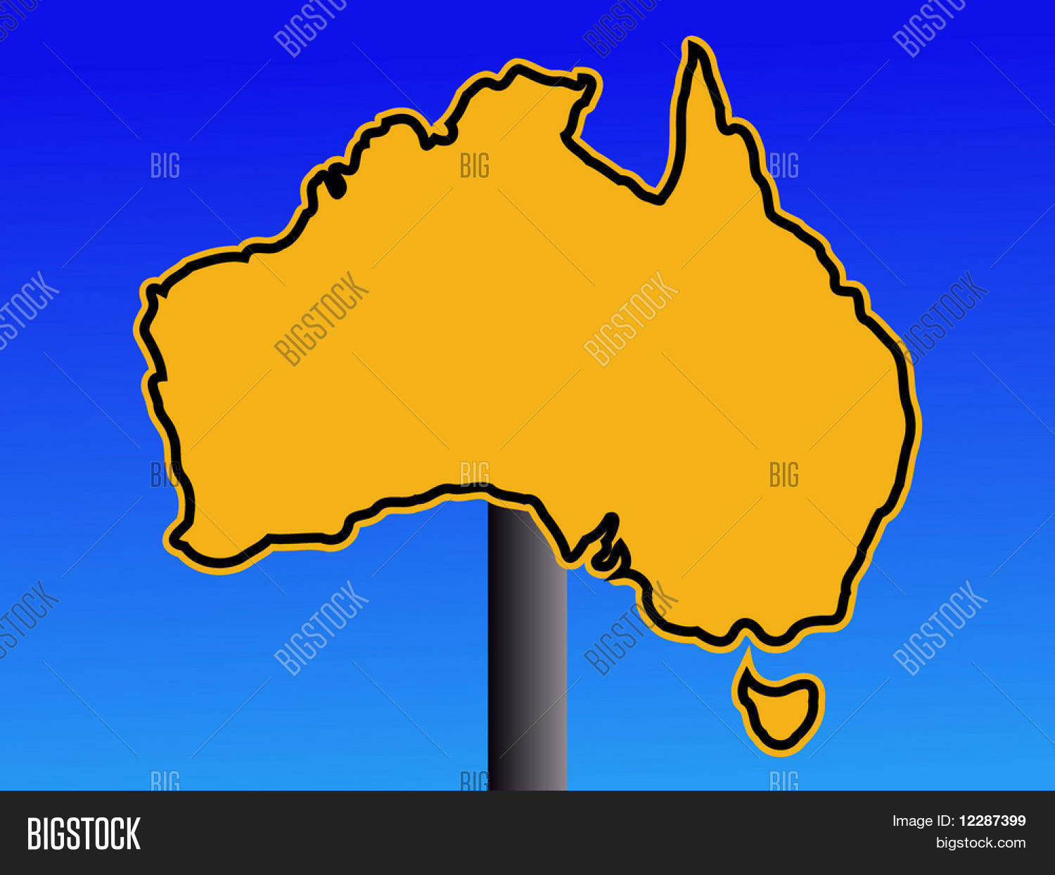 Australia Map Warning Vector & Photo (Free Trial) | Bigstock