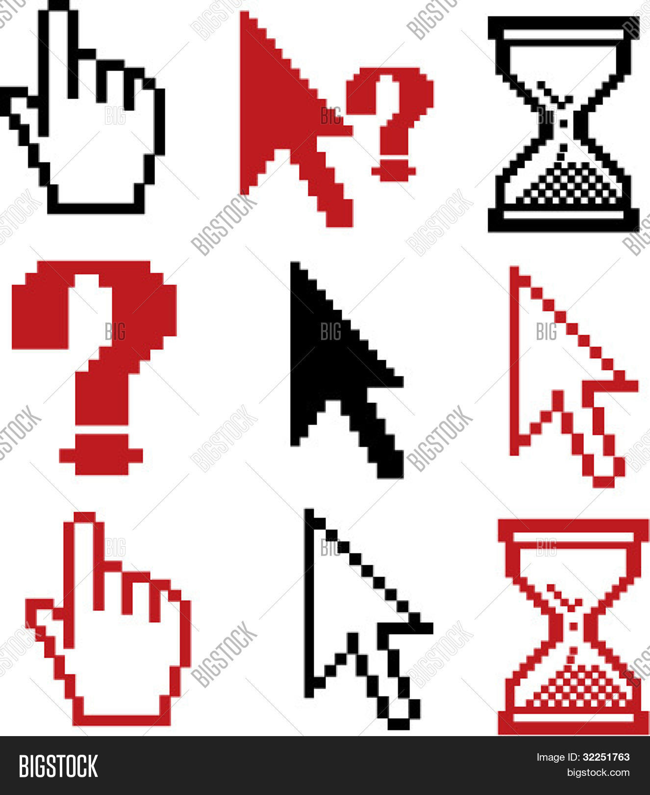 9 Cursors. Vector Vector & Photo (Free Trial) | Bigstock