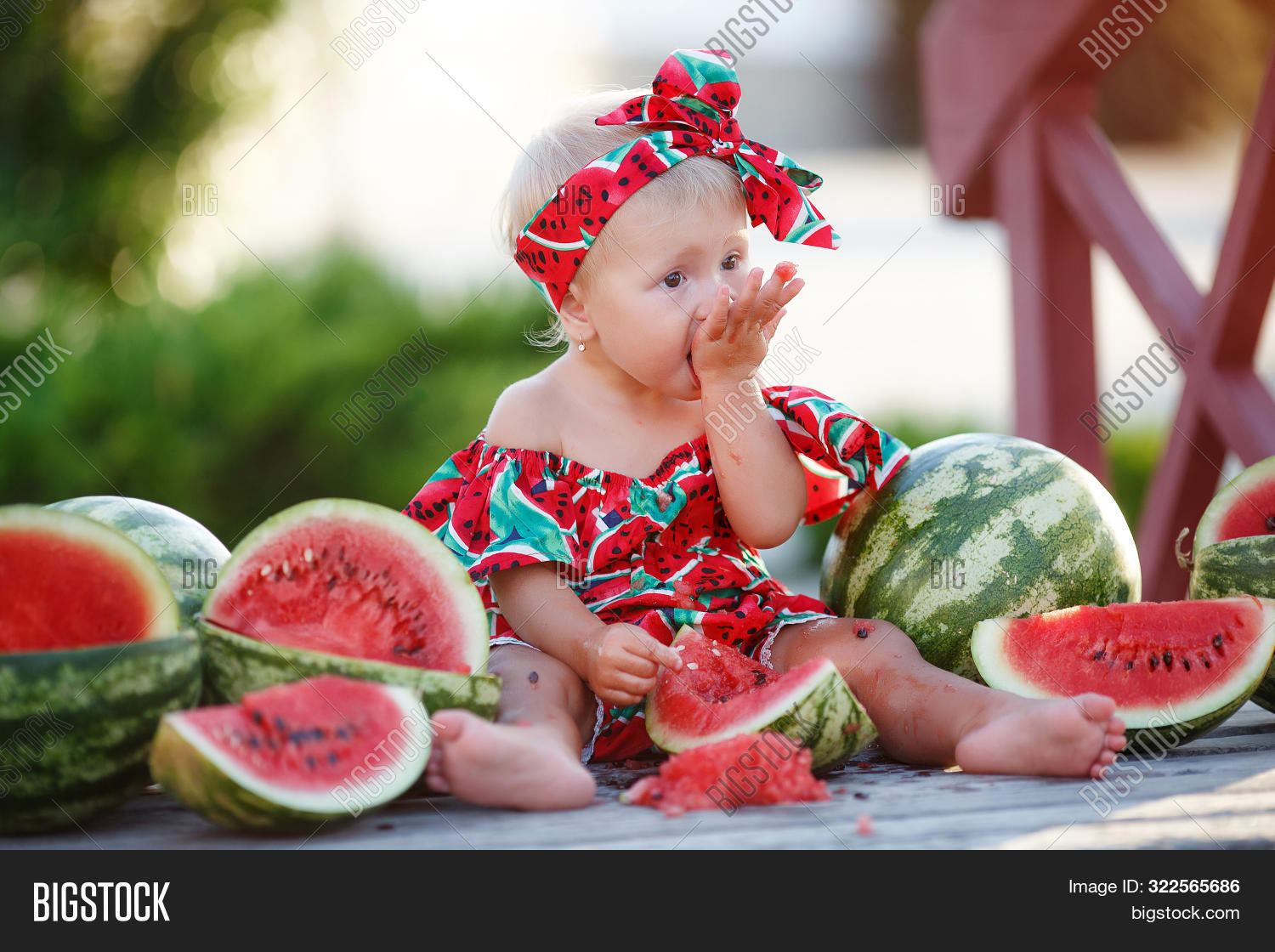 Cute Baby Eating Watermelon