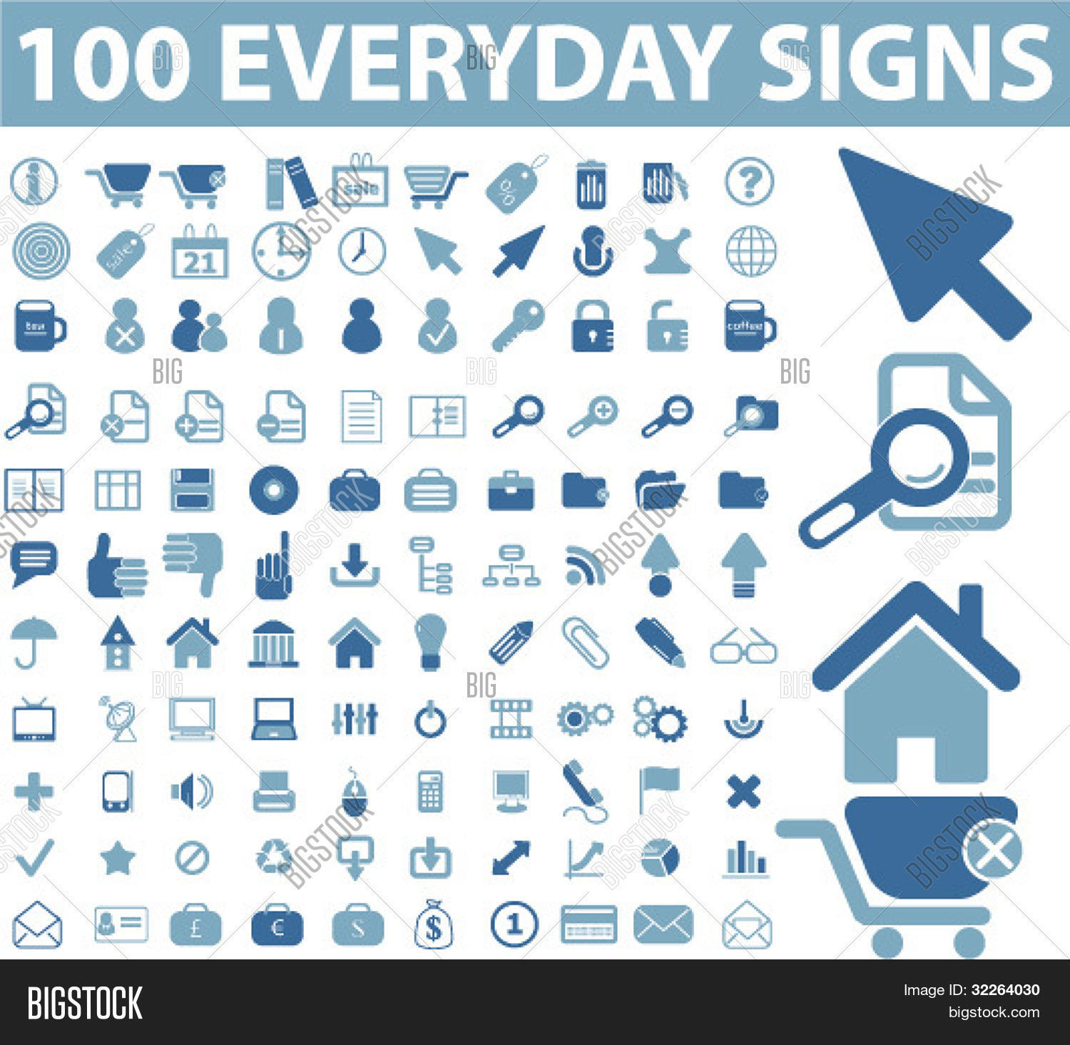 100 Everyday Icons, Vector & Photo (Free Trial) | Bigstock