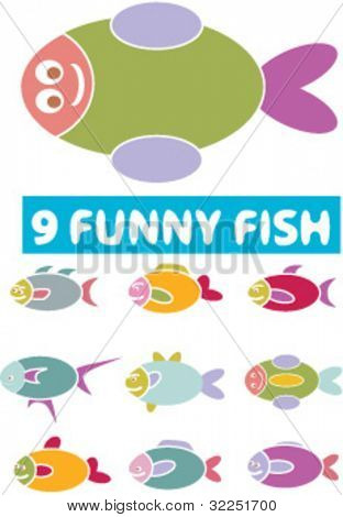 9 Funny Cartoon Fish Vector & Photo (Free Trial) | Bigstock