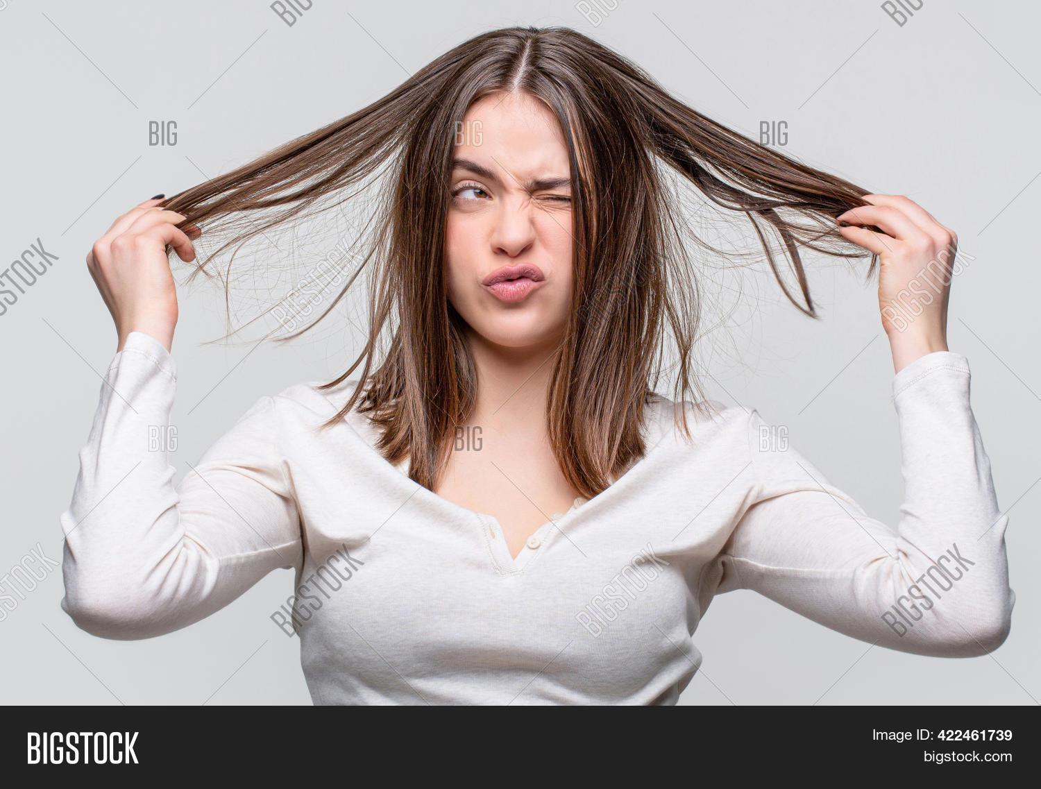 Messy Hair. Brunette Image & Photo (Free Trial) | Bigstock