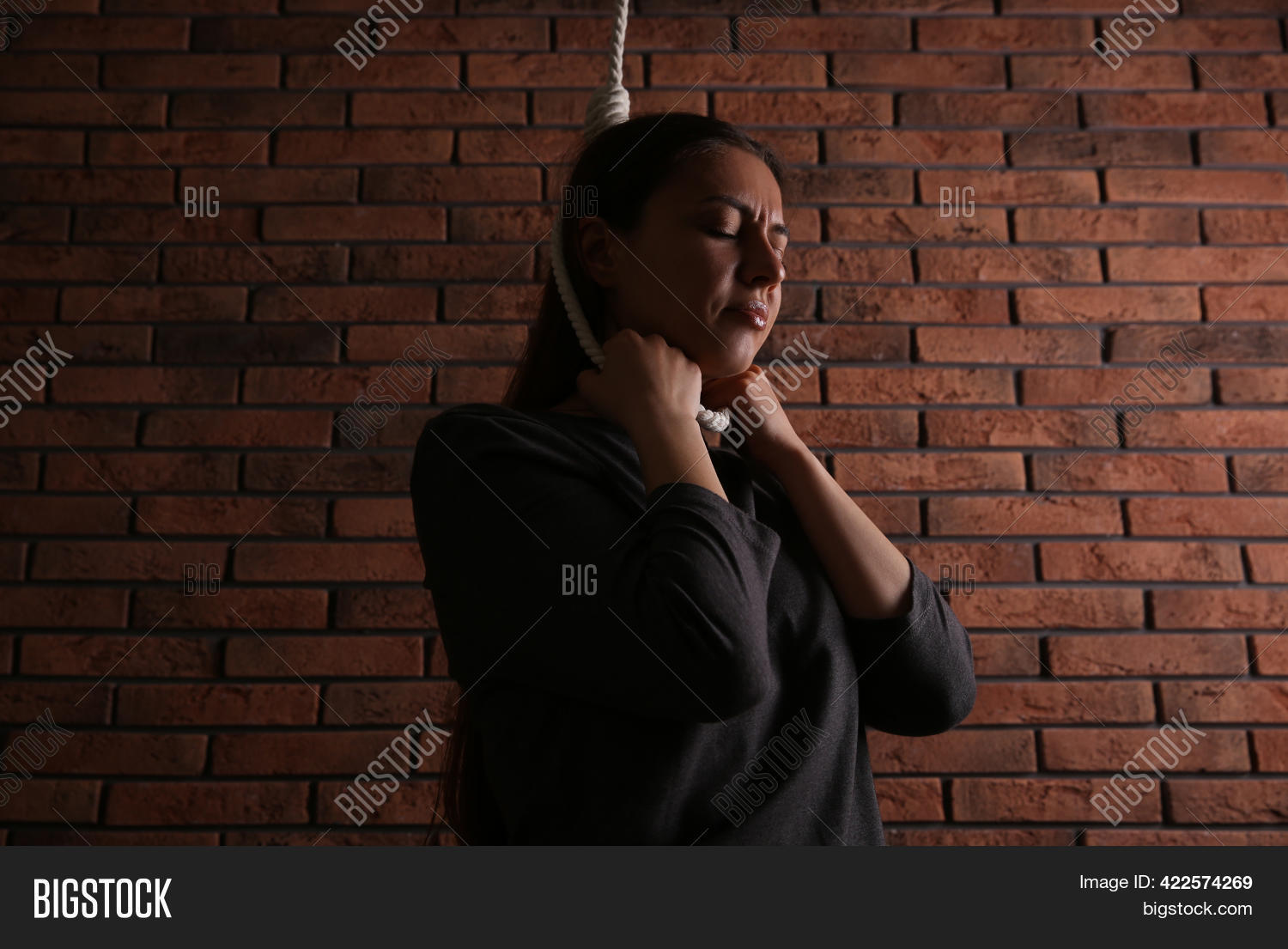 Depressed Woman Rope Image & Photo (Free Trial) | Bigstock