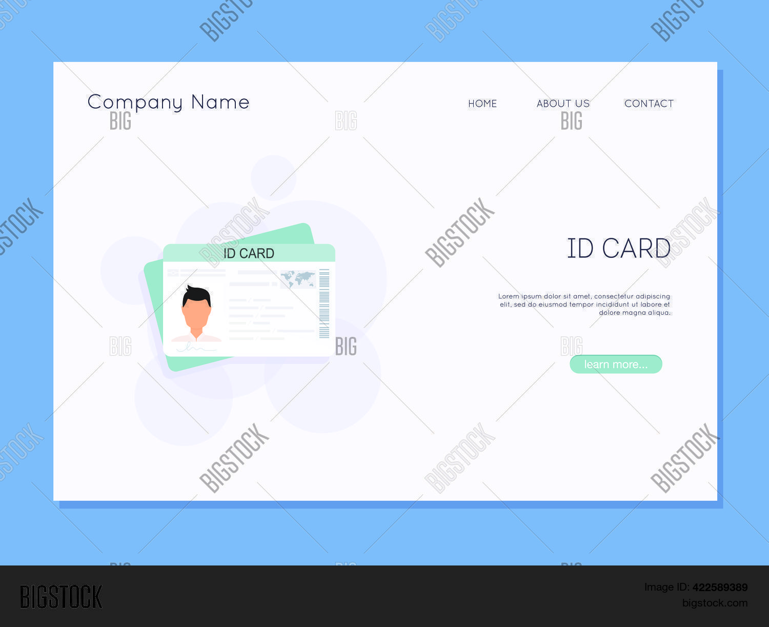 Id Card. Flat Design Vector & Photo (Free Trial) | Bigstock