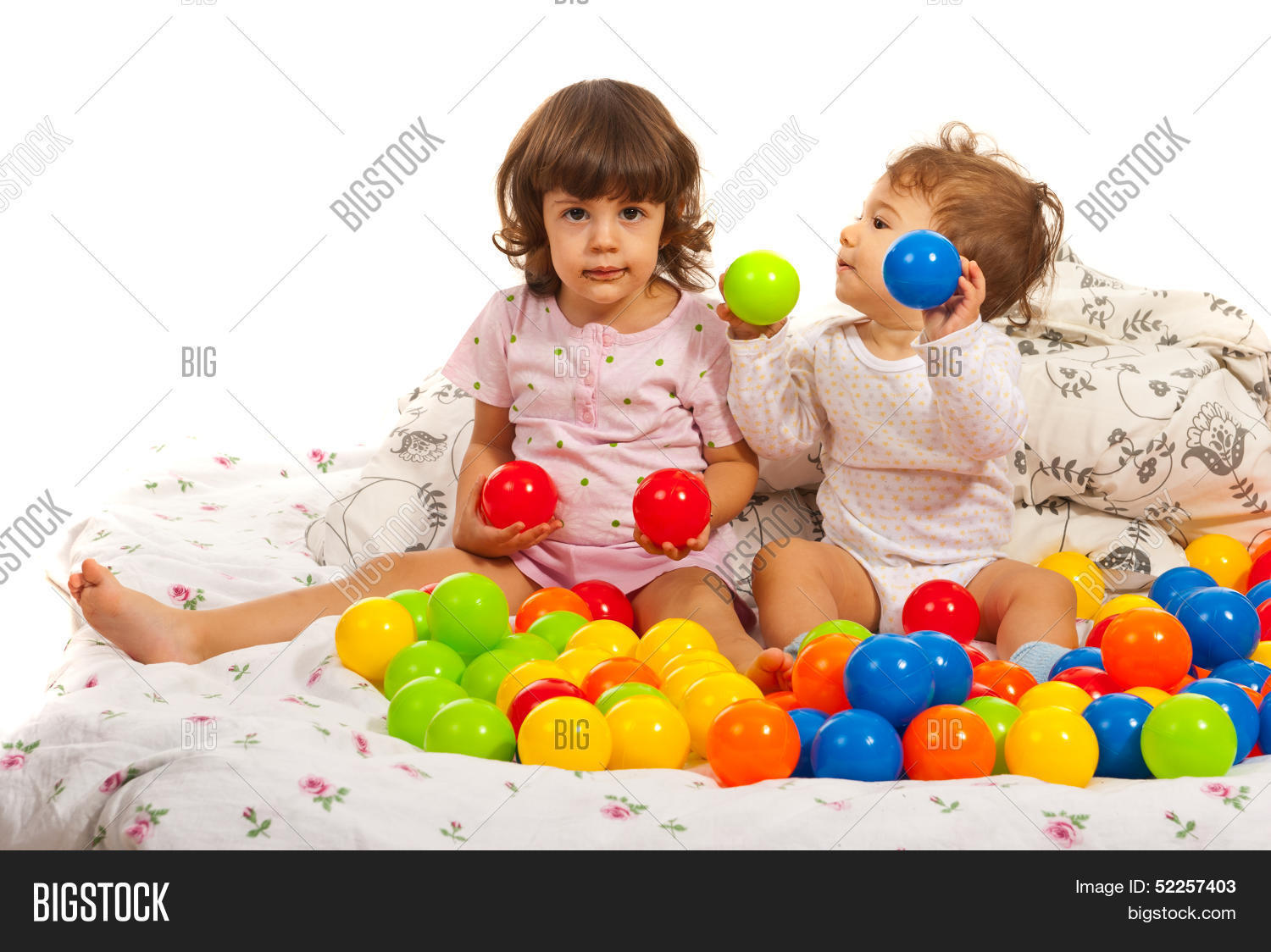 Kids Playing Bed Balls Image & Photo (Free Trial) | Bigstock