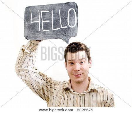Holding Hello Sign Image & Photo (Free Trial) | Bigstock