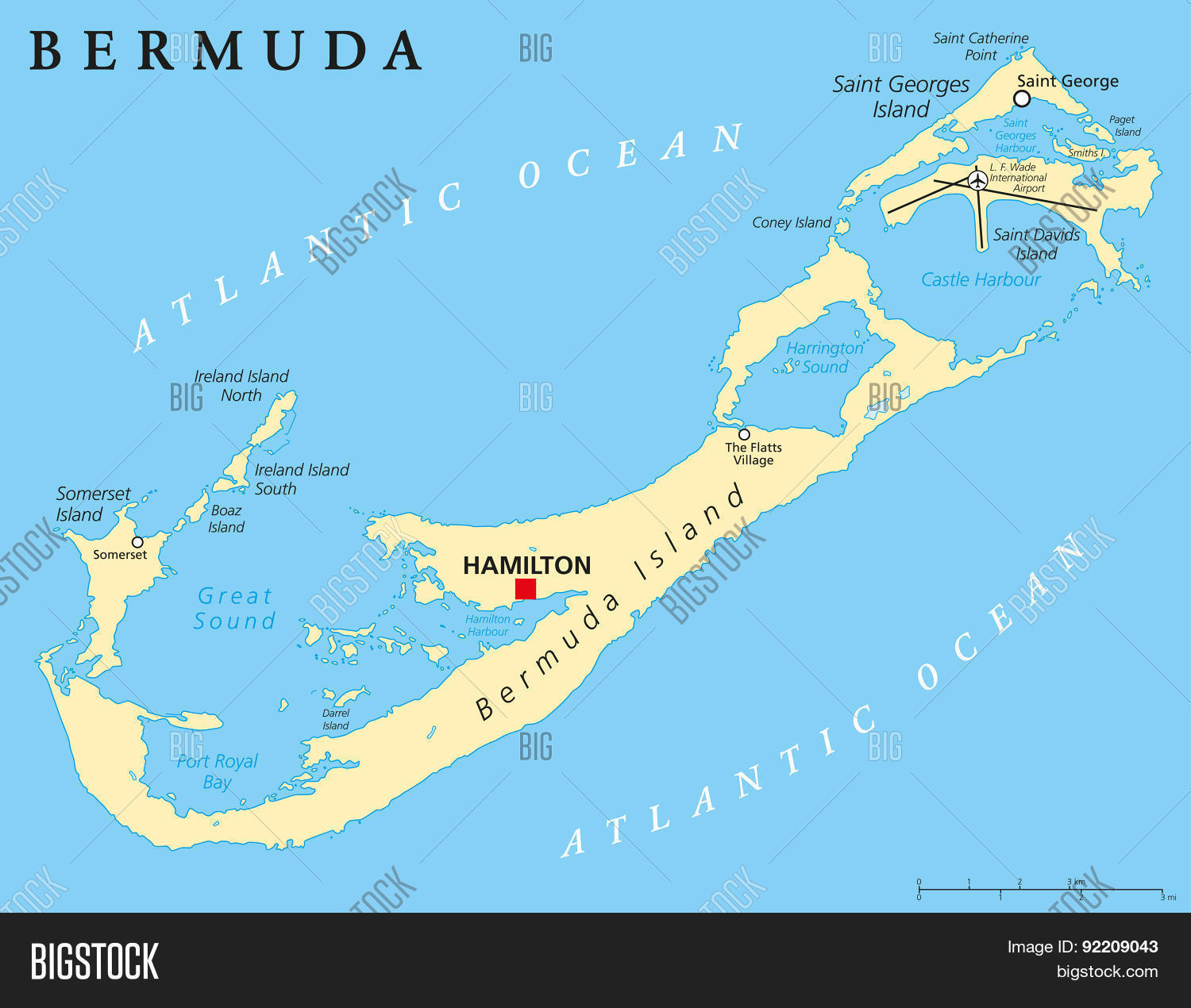 Bermuda Political Map Vector & Photo (Free Trial) | Bigstock