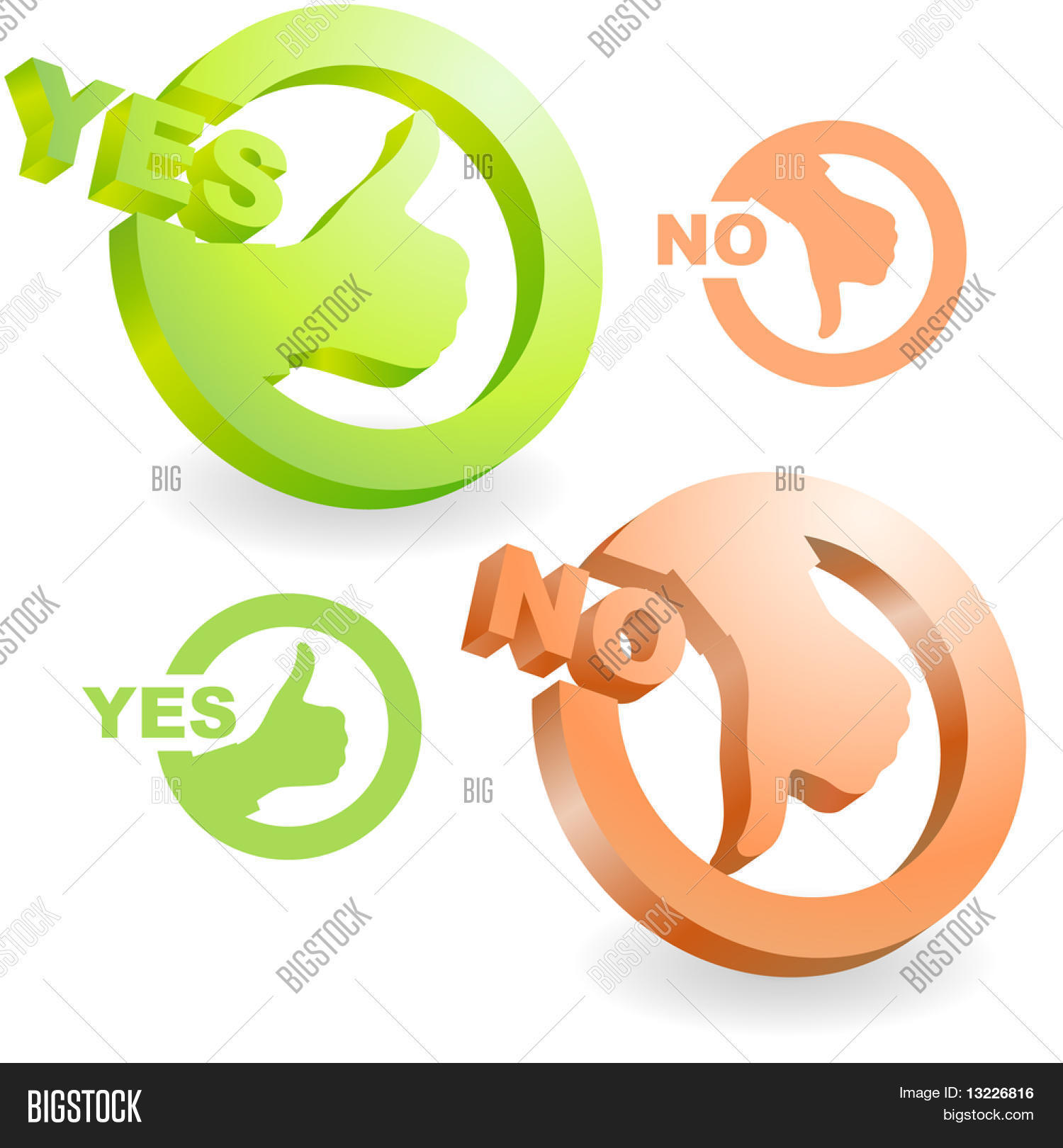 Yes No Icon. Vector Vector & Photo (Free Trial) | Bigstock