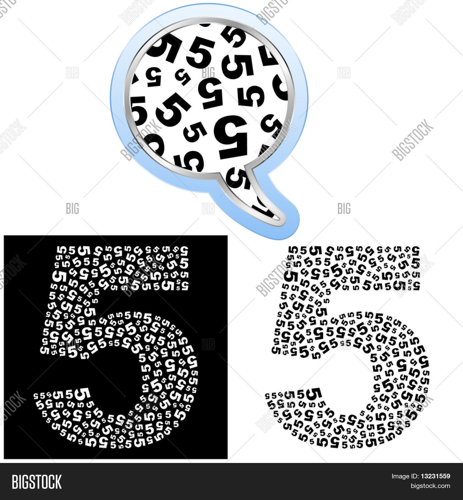 Five. Number Signs. Vector & Photo (Free Trial) | Bigstock