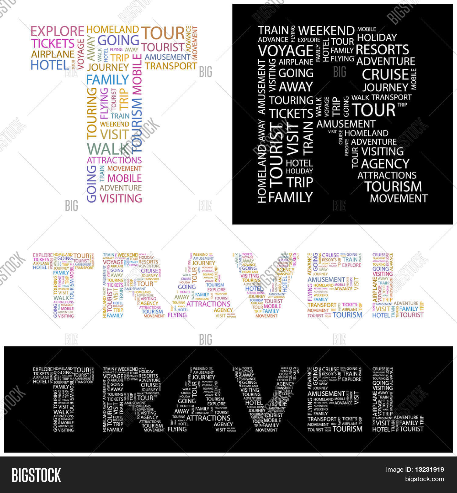 TRAVEL. Word Collage Vector & Photo (Free Trial) | Bigstock