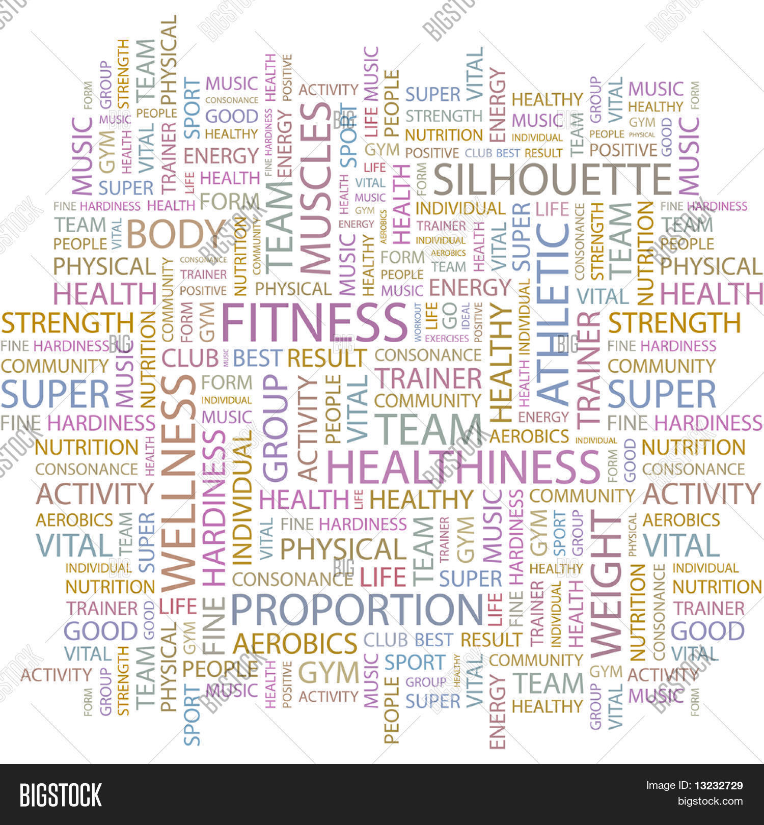 FITNESS. Word Collage Vector & Photo (Free Trial) | Bigstock