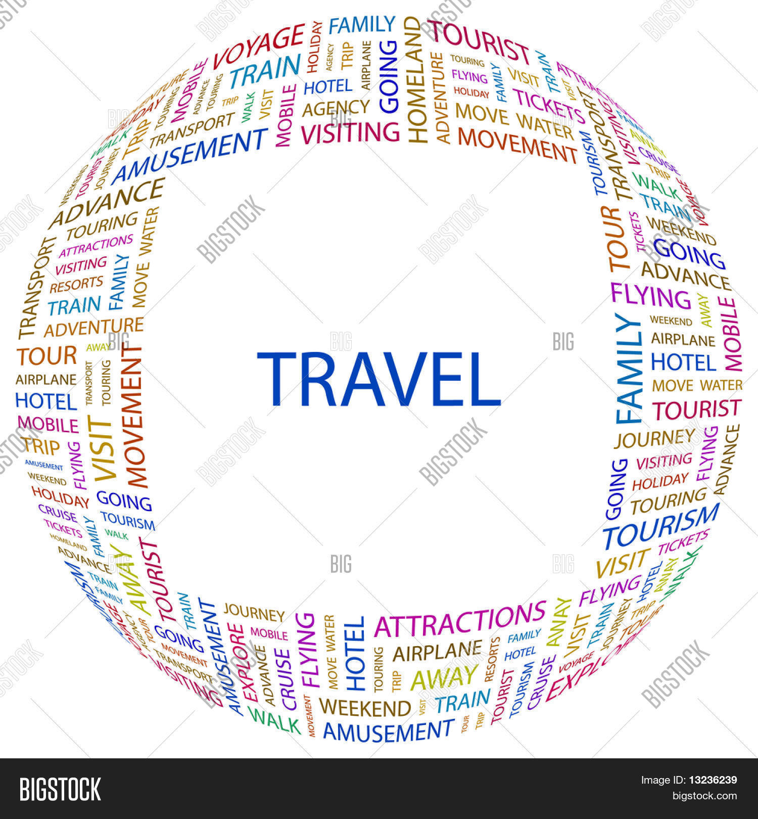 TRAVEL. Word Collage Vector & Photo (Free Trial) | Bigstock
