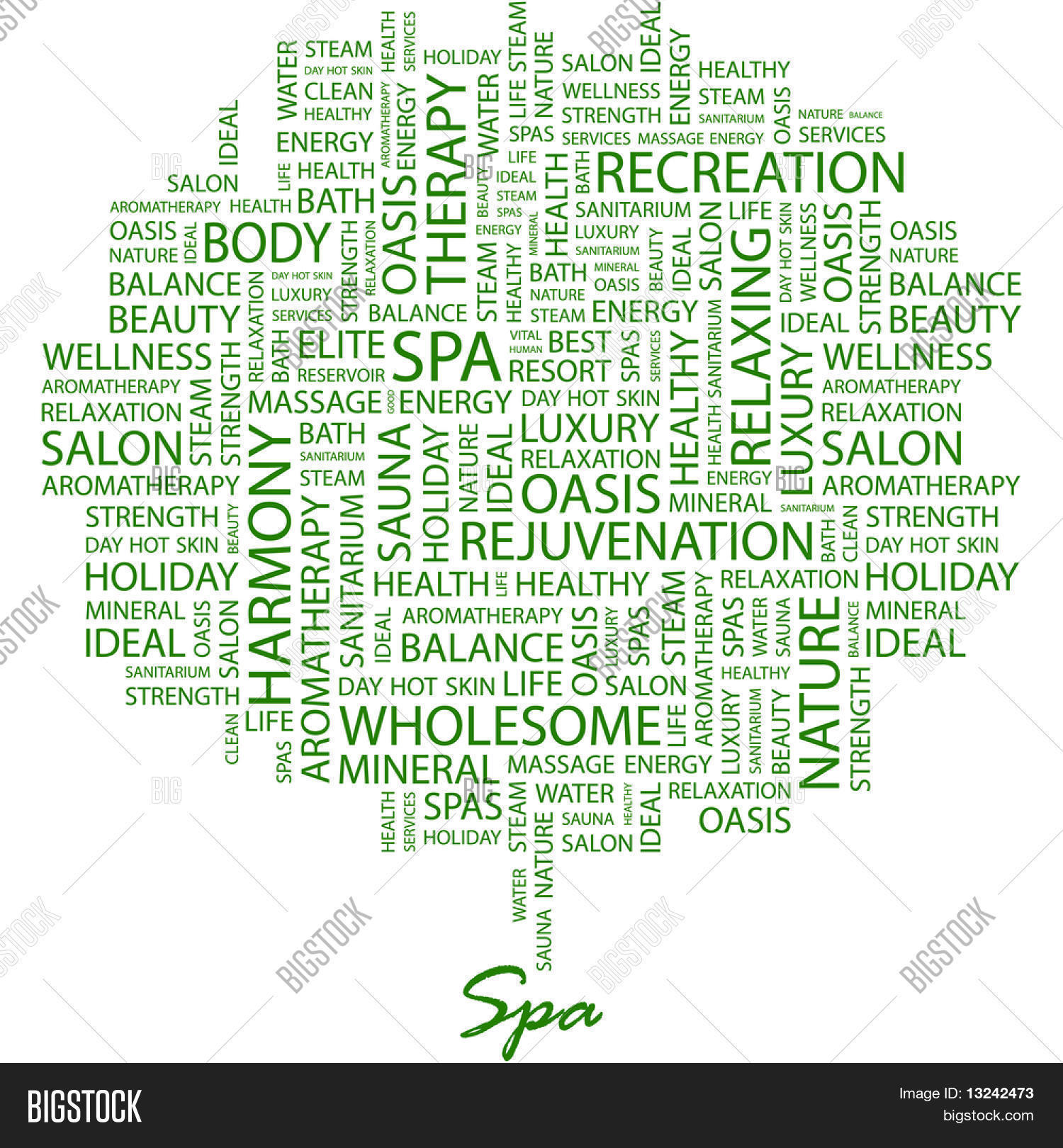 SPA. Word Collage On Vector & Photo (Free Trial) | Bigstock
