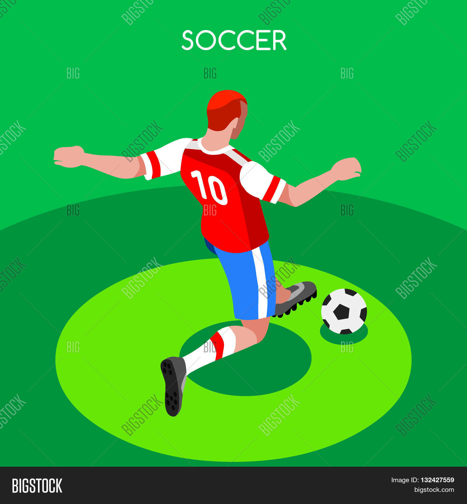 Soccer Striker Player Vector & Photo (Free Trial) | Bigstock
