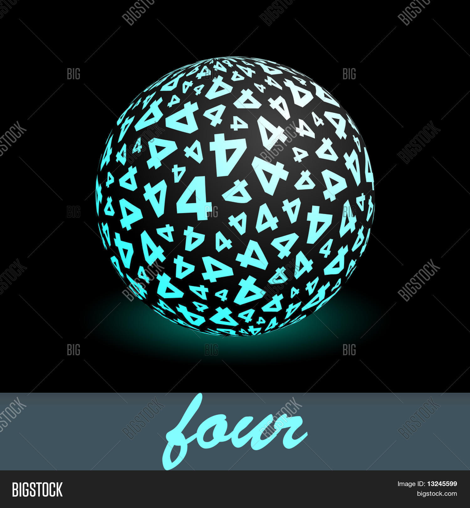 FOUR. Globe Number Vector & Photo (Free Trial) | Bigstock