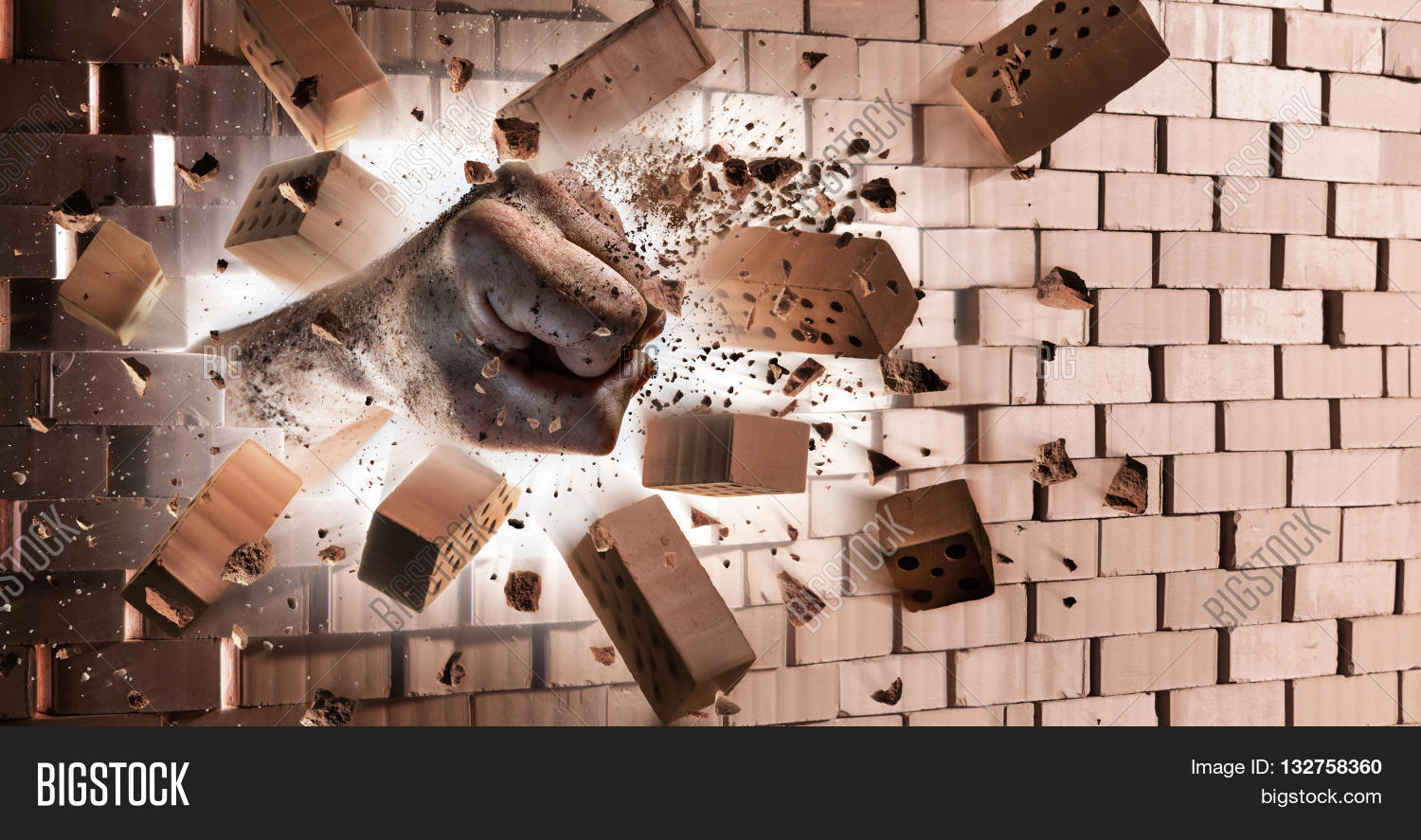 Fist Breaking Wall - Image & Photo (Free Trial) | Bigstock