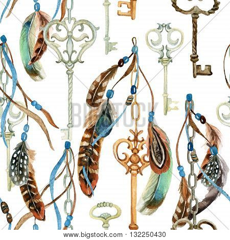 Vintage Key Feathers Image & Photo (Free Trial) | Bigstock