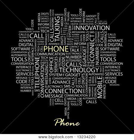 PHONE. Word Collage Vector & Photo (Free Trial) | Bigstock