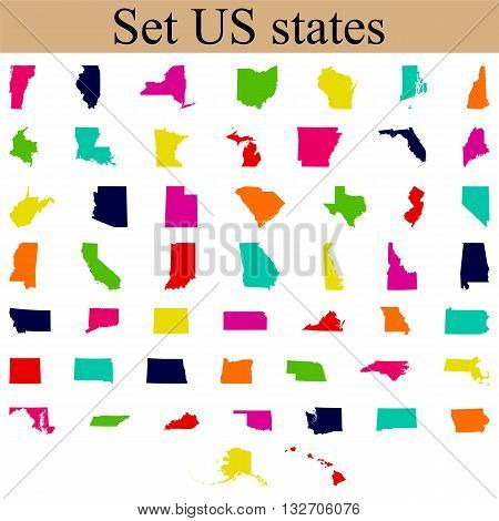 Set US State Maps Vector & Photo (Free Trial) | Bigstock