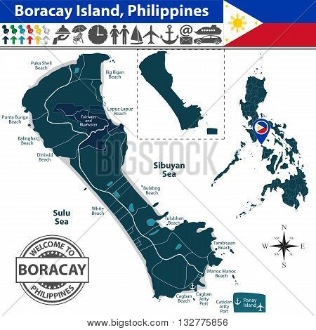 Map Boracay Island, Vector & Photo (Free Trial) | Bigstock