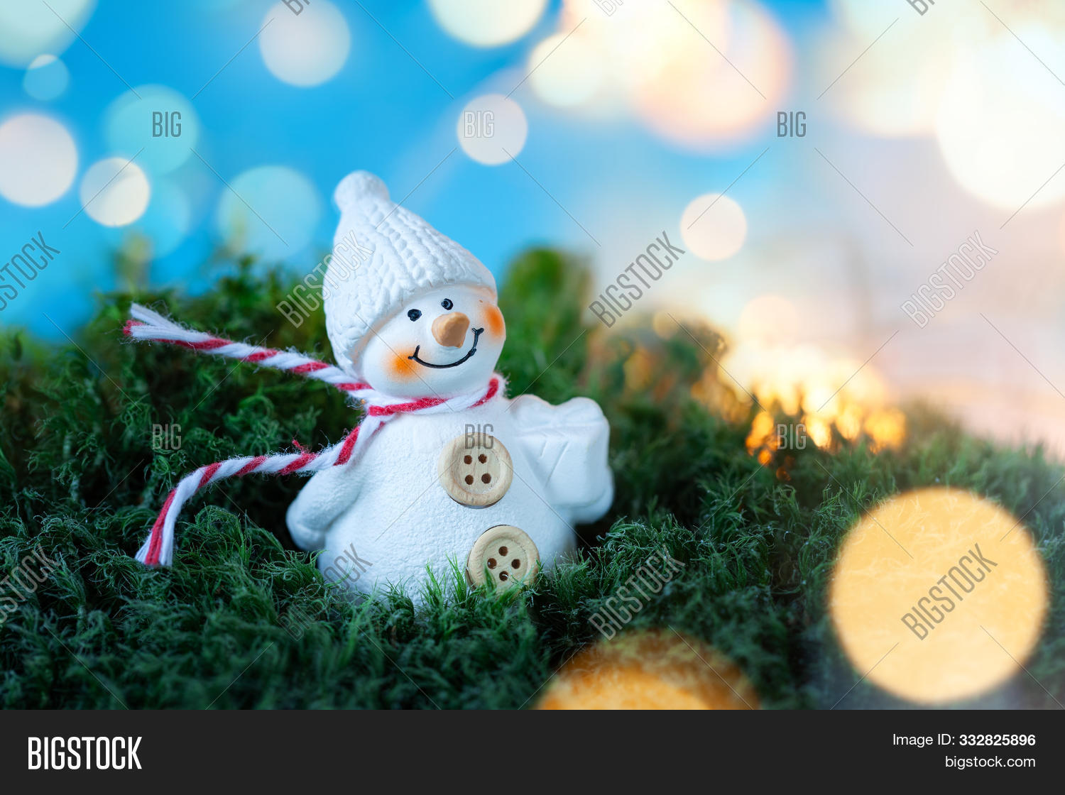 Little Snowman On Blue Image & Photo (Free Trial) | Bigstock
