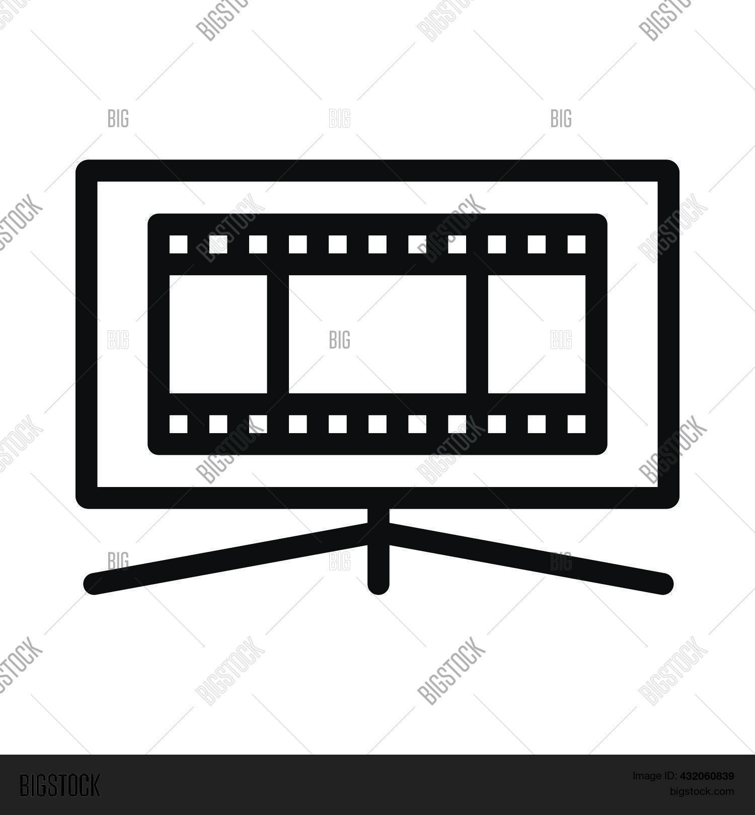 Cinema Tv Screen Icon Vector & Photo (Free Trial) | Bigstock