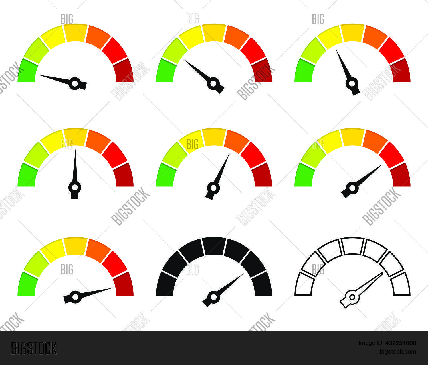 Speedometer Icon Set Vector & Photo (Free Trial) | Bigstock