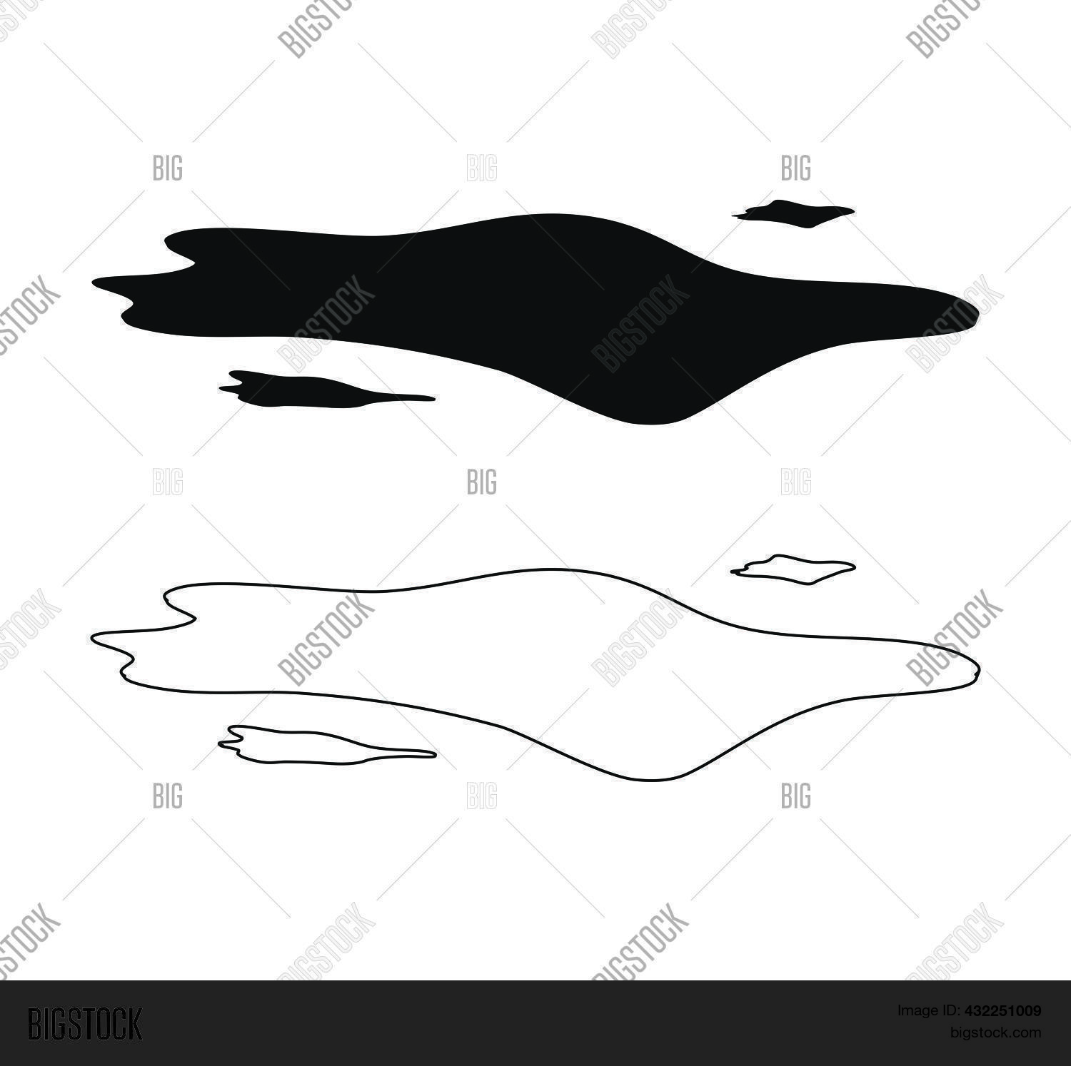 Water Puddle Cartoon Vector & Photo (Free Trial) | Bigstock