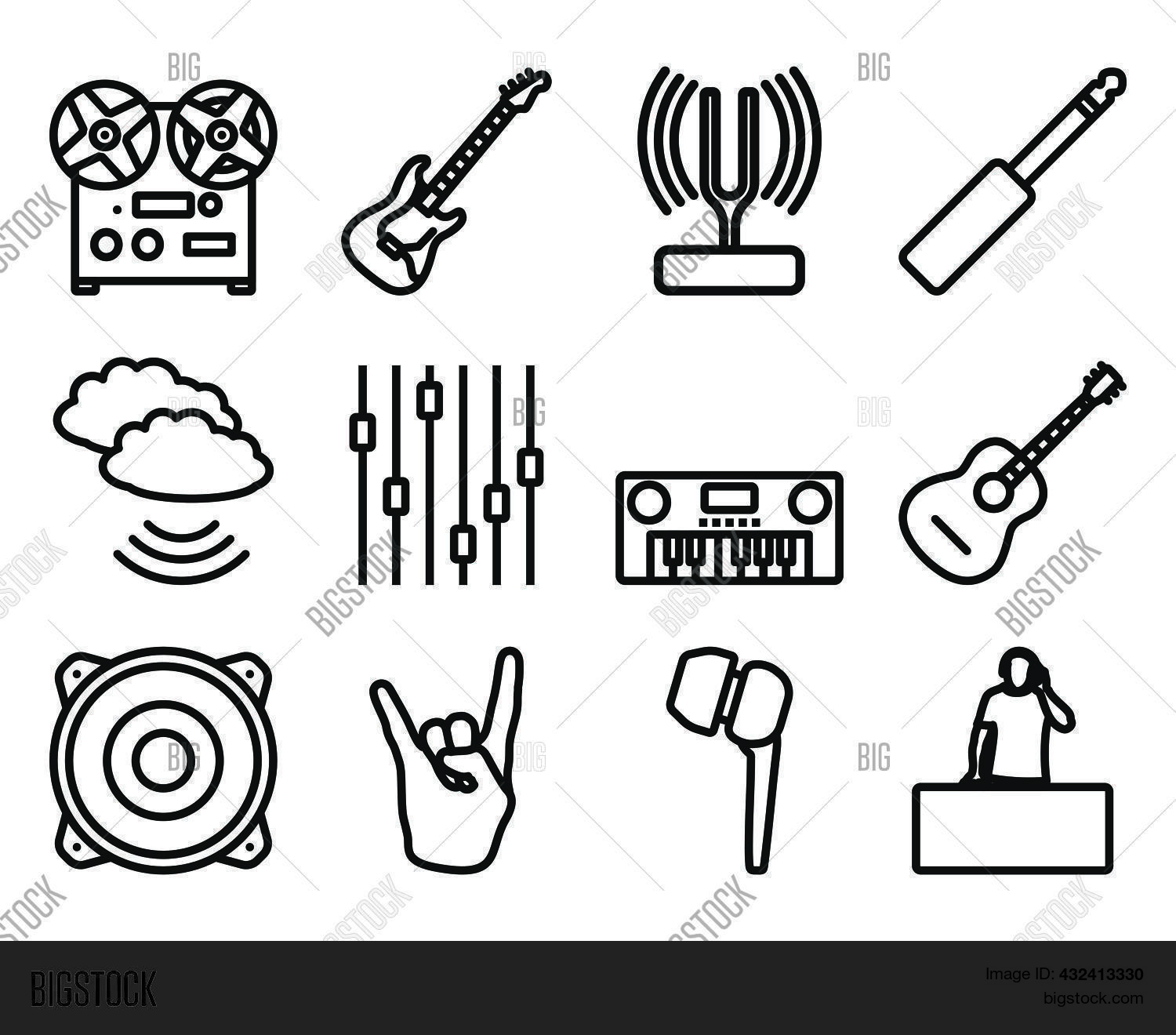 Music Icon Set. Bold Vector & Photo (Free Trial) | Bigstock