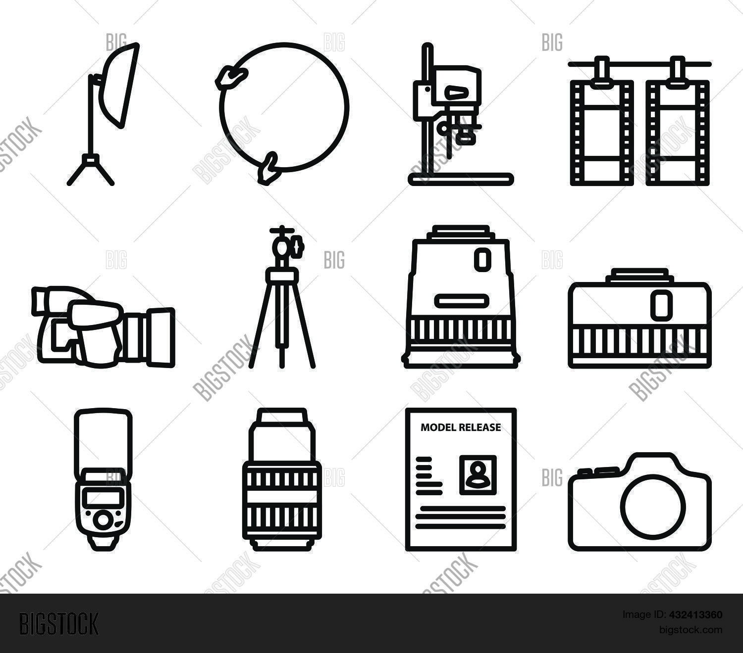Photography Icon Set Vector & Photo (Free Trial) | Bigstock