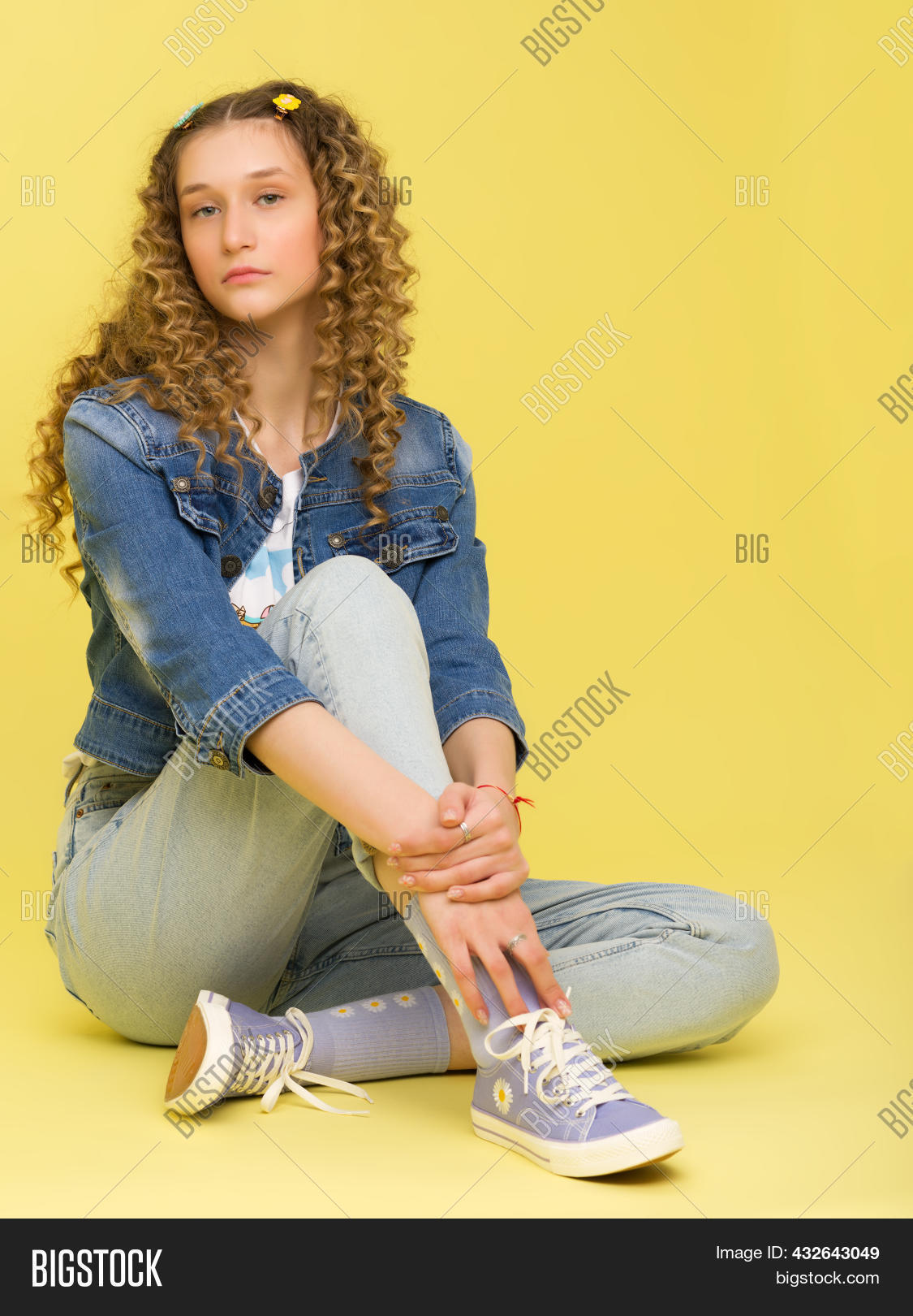 Happy Girl Sitting On Image & Photo (Free Trial) | Bigstock