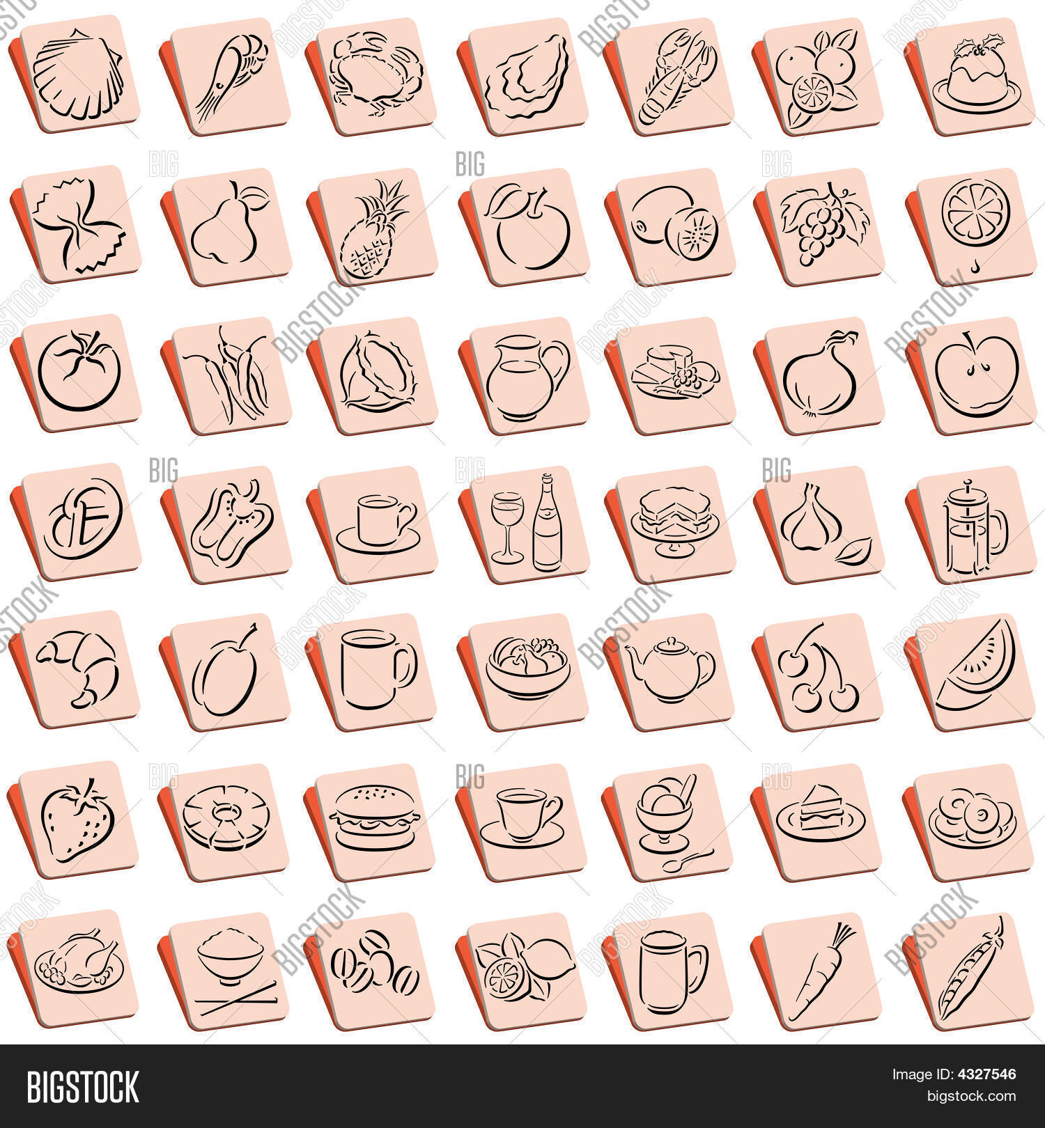 Squares Food Symbols Vector & Photo (Free Trial) | Bigstock