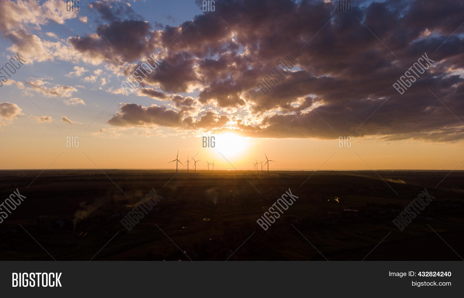 Aerial View Wind Power Image & Photo (Free Trial) | Bigstock