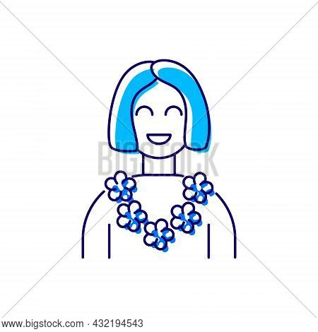 Hawaiian Lei Outline Vector & Photo (Free Trial) | Bigstock