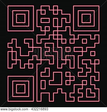 Neon Qr Code Red Vector & Photo (Free Trial) | Bigstock