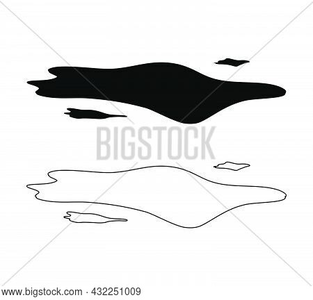 Water Puddle Cartoon Vector & Photo (Free Trial) | Bigstock