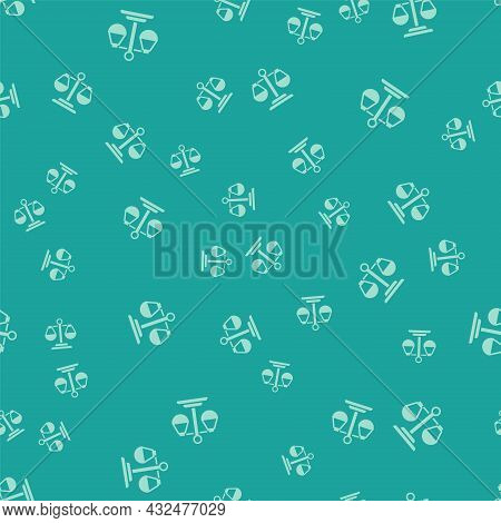 Green Scales Of Justice Icon Isolated Seamless Pattern On Green ...