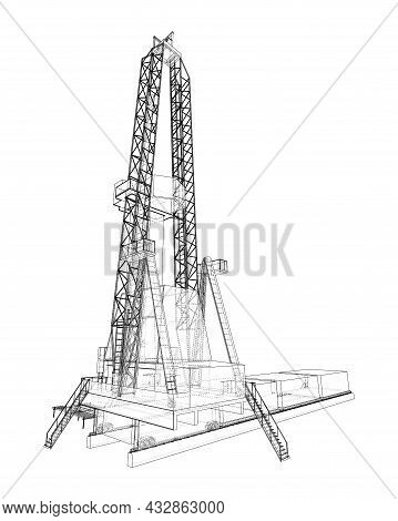 Oil Rig. Vector Vector & Photo (Free Trial) | Bigstock