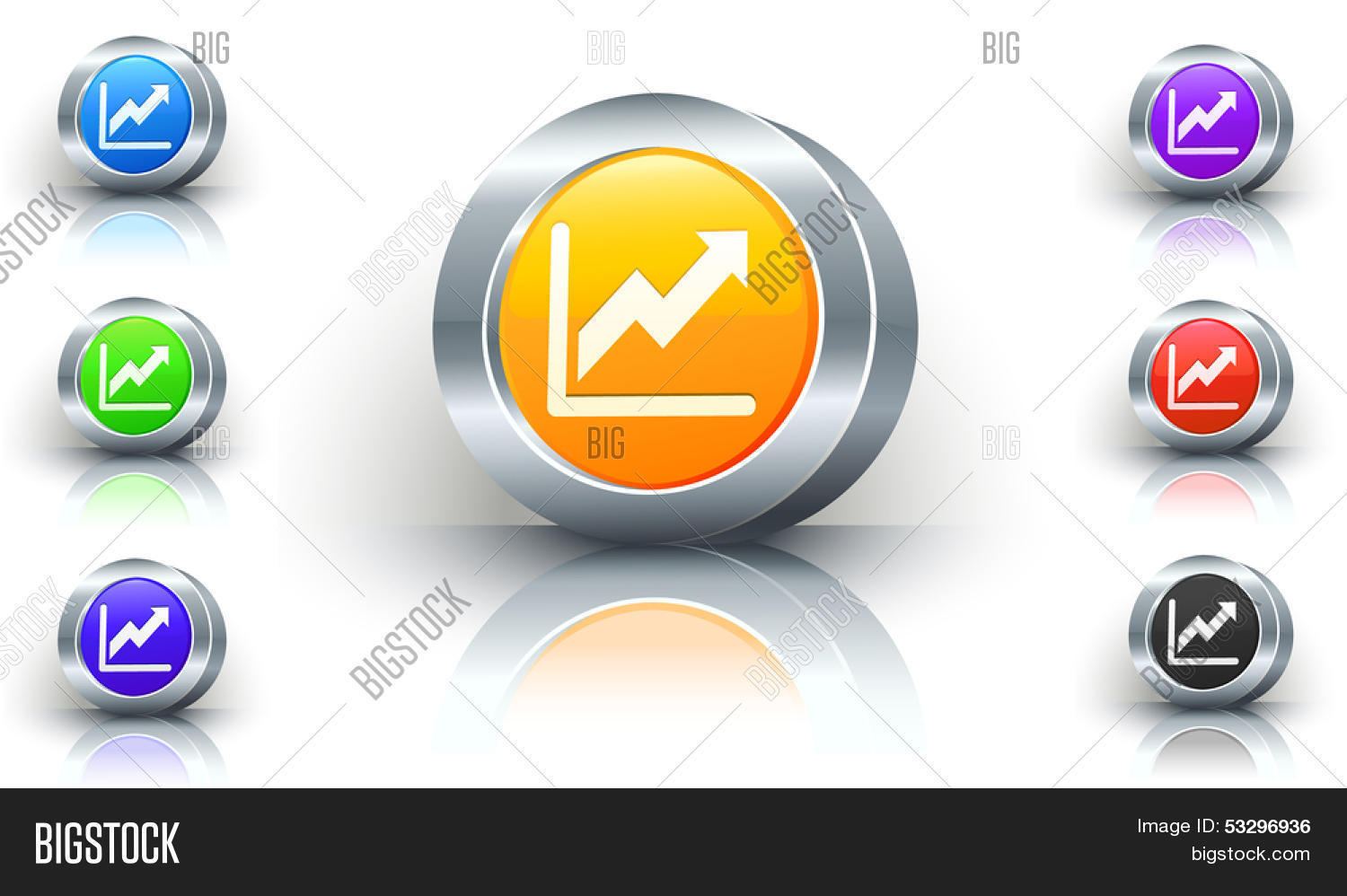 Chart Color Button Vector & Photo (Free Trial) | Bigstock