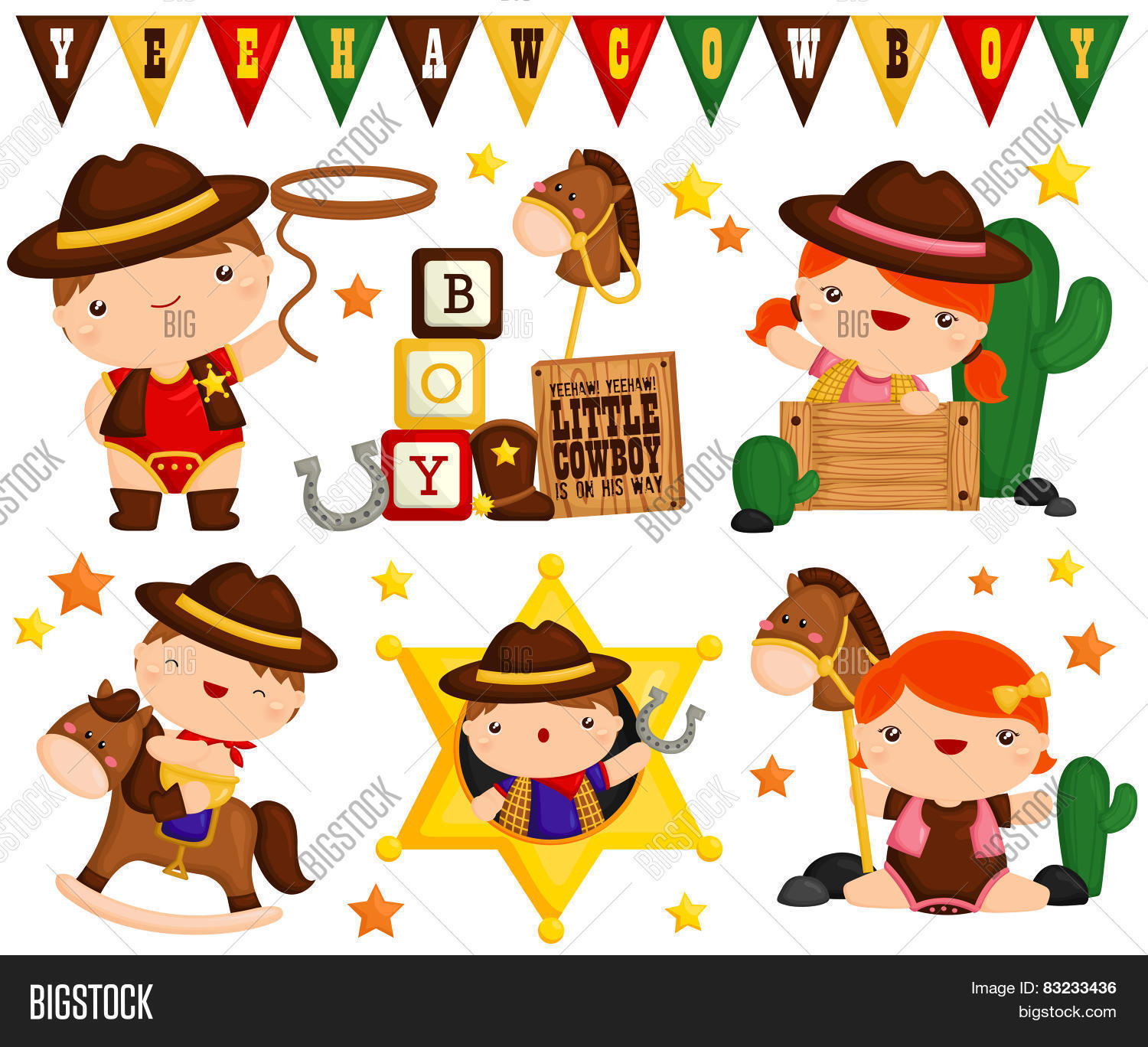 Cowboy Vector Set Vector & Photo (Free Trial) | Bigstock
