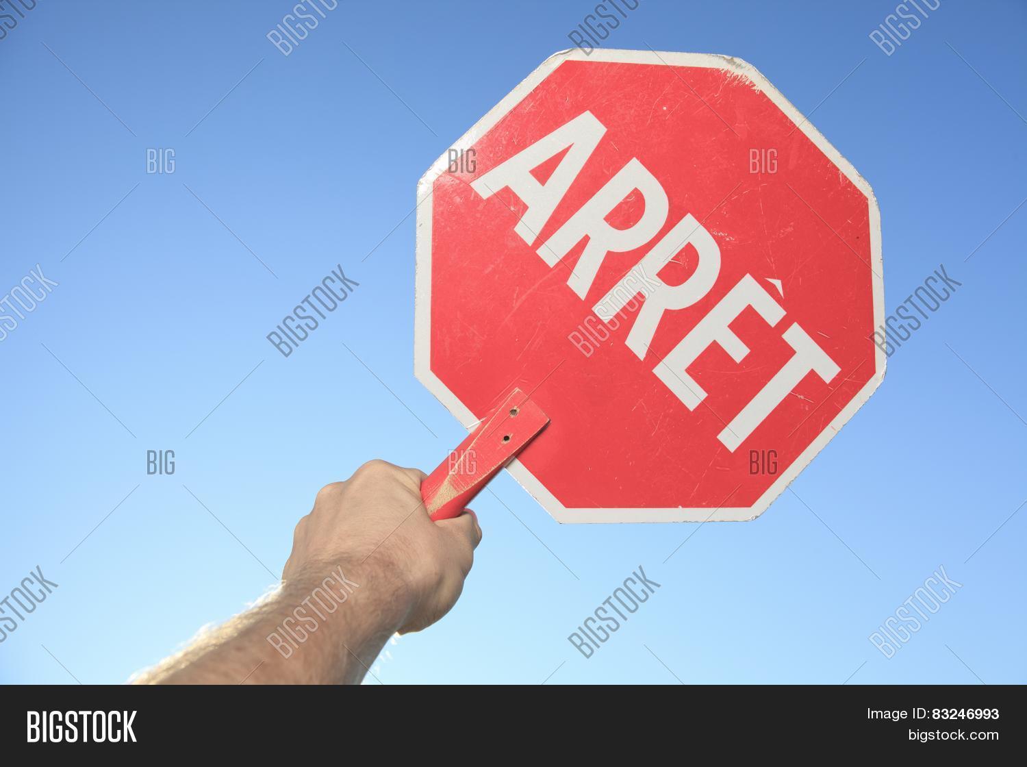 Hand Holding Stop Sign Image & Photo (Free Trial) | Bigstock