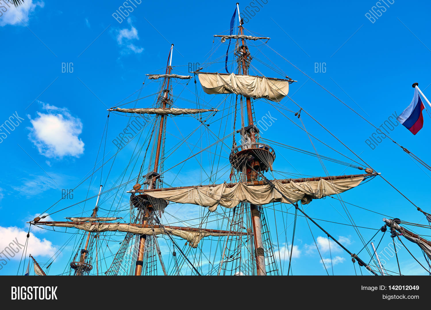 Masts Frigate Against Image & Photo (Free Trial) | Bigstock