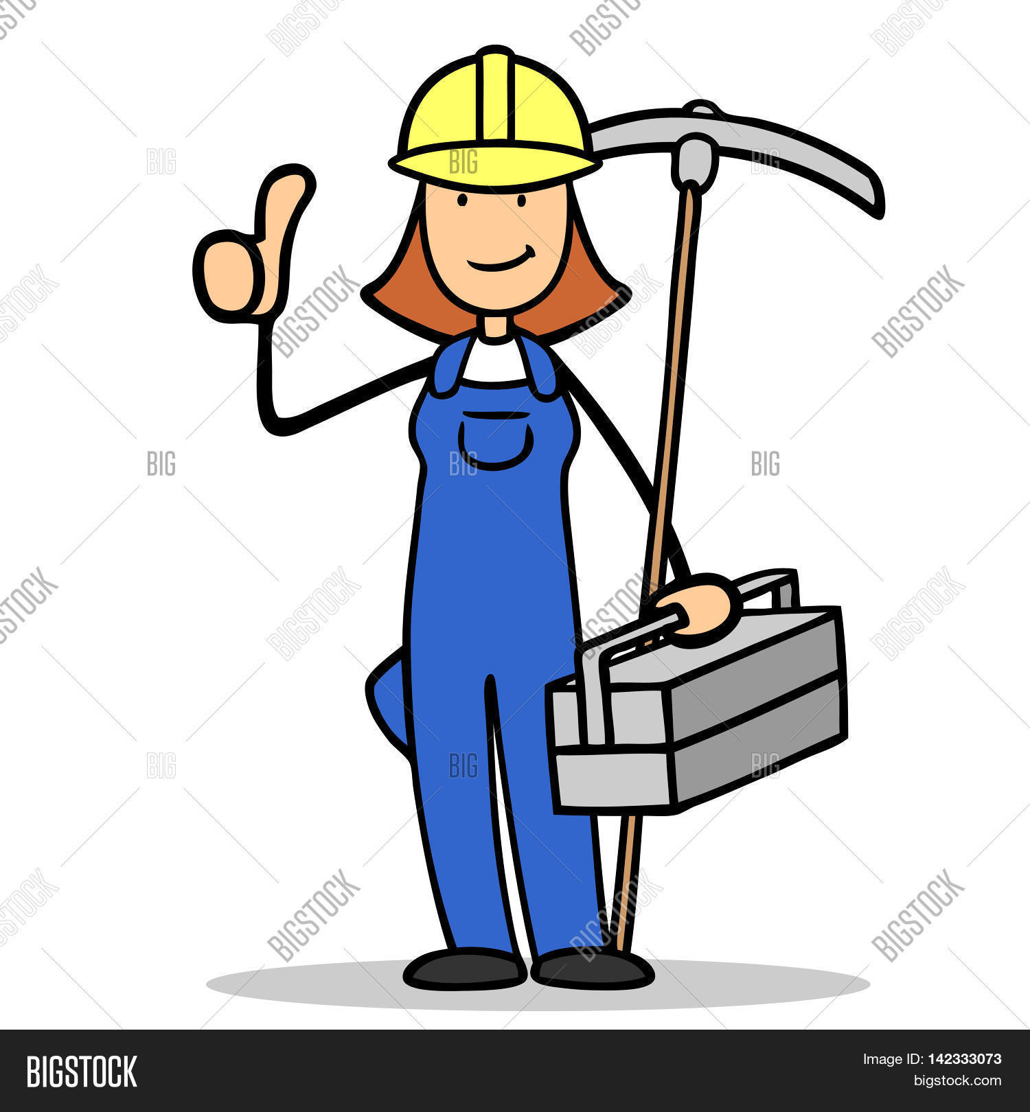 Cartoon Female Construction Worker