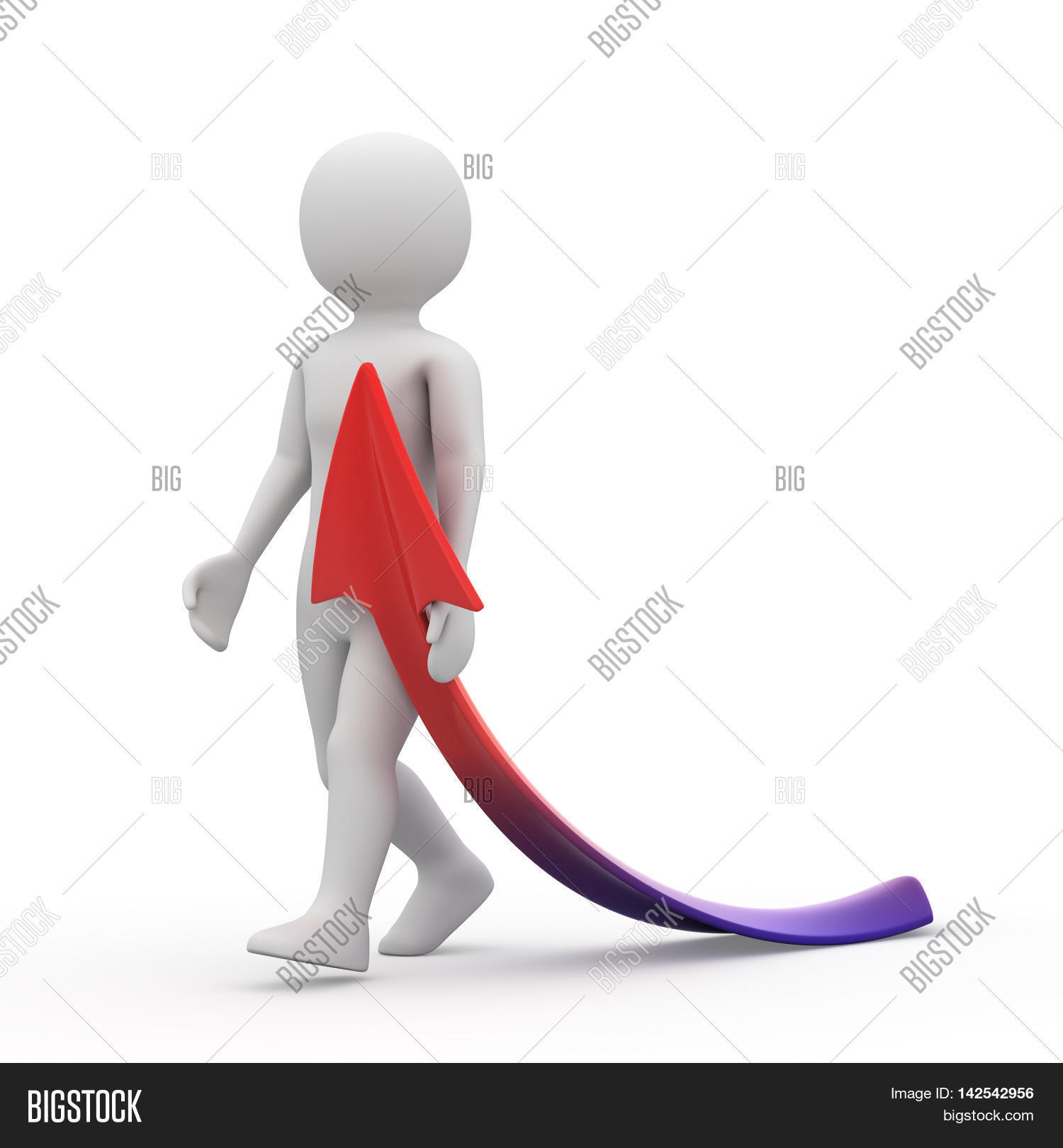 Cartoon Man Arrow, 3D Image & Photo (Free Trial) | Bigstock